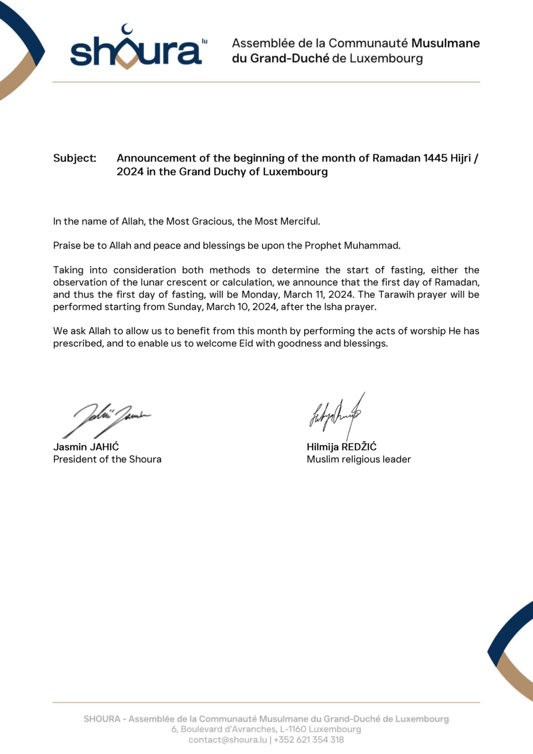 Announcement of the beginning of the month of Ramadan 1445 Hijri / 2024 ...